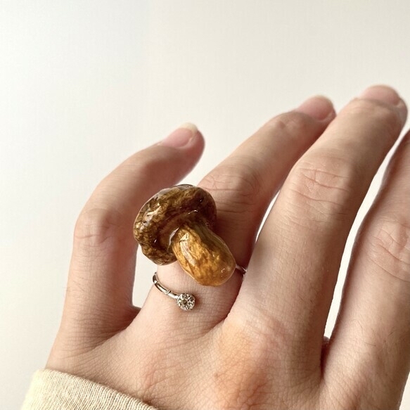 きのこリング【kinoco Label】 シルバー | minne 日本最大級のハンドメイド・手作り通販サイト