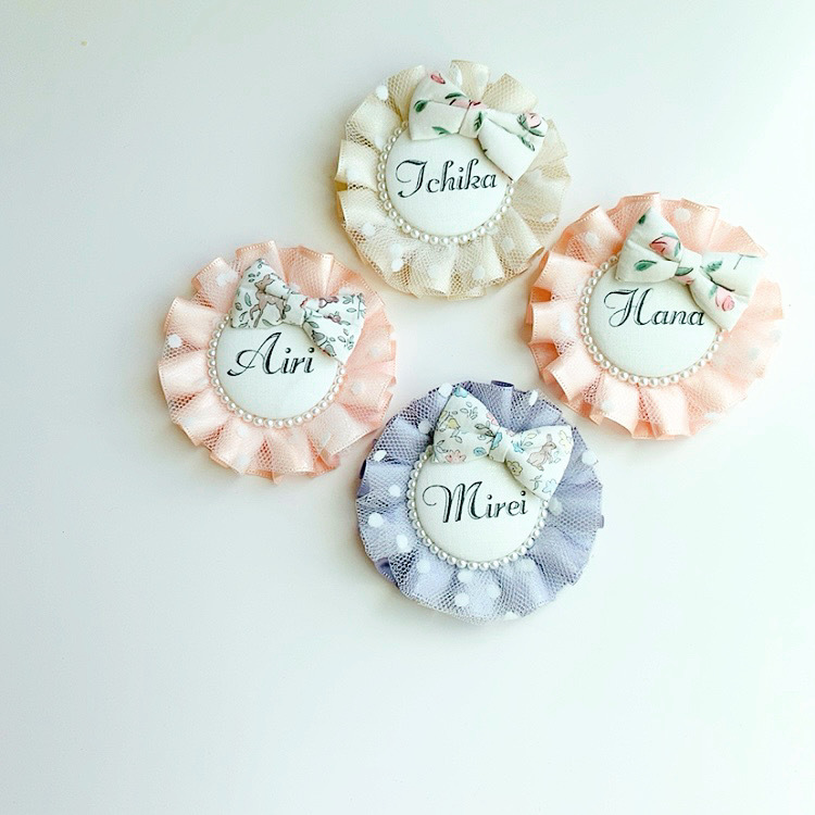 【お名前チュールロゼット】with hikoリボン♡ | minne 日本最大級のハンドメイド・手作り通販サイト