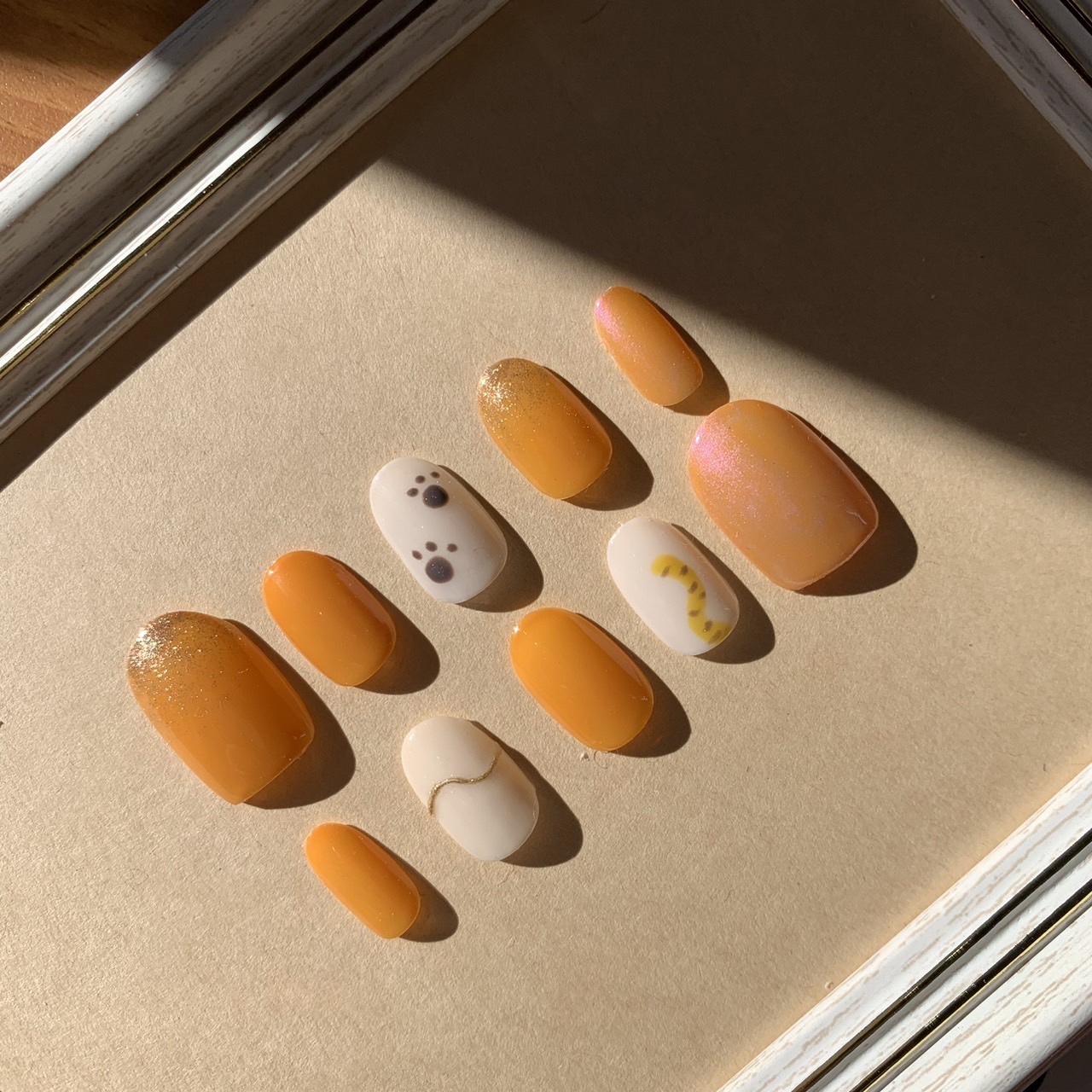 ネイルチップ オレンジ 虎 - momo nail | minne 国内最大級のハンドメイド・手作り通販サイト