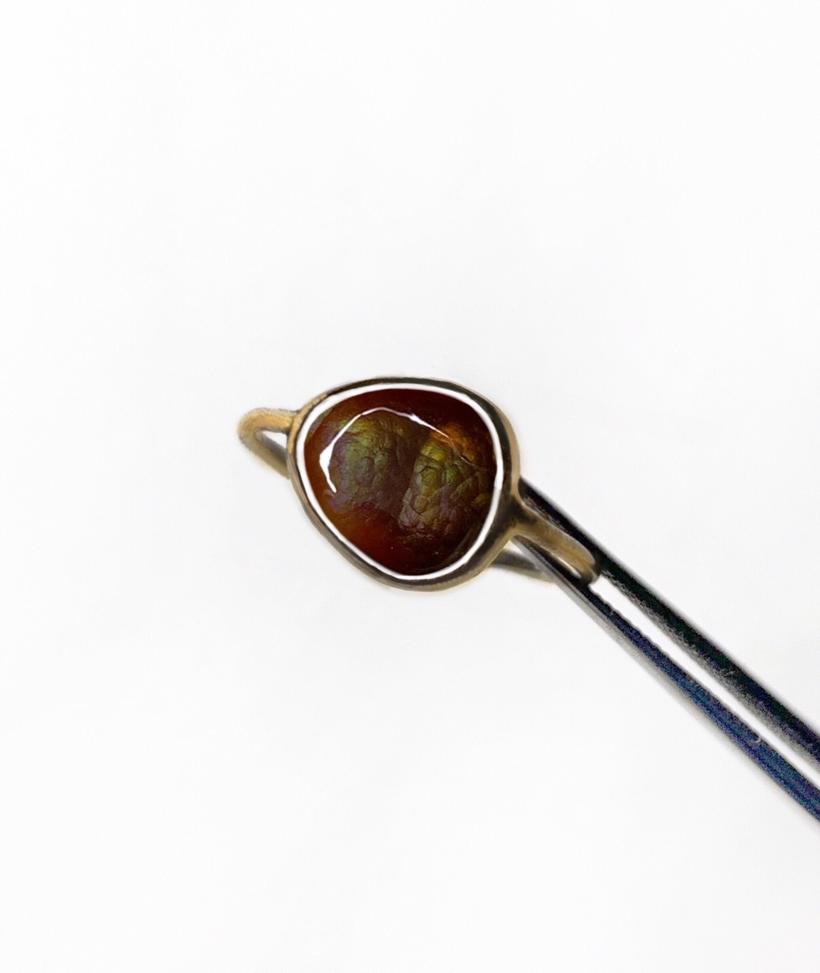 一点もの k18 Fire Agate リング No.4/ 受注制作 - H ︎NYC | minne 国内最大級のハンドメイド・手作り通販サイト