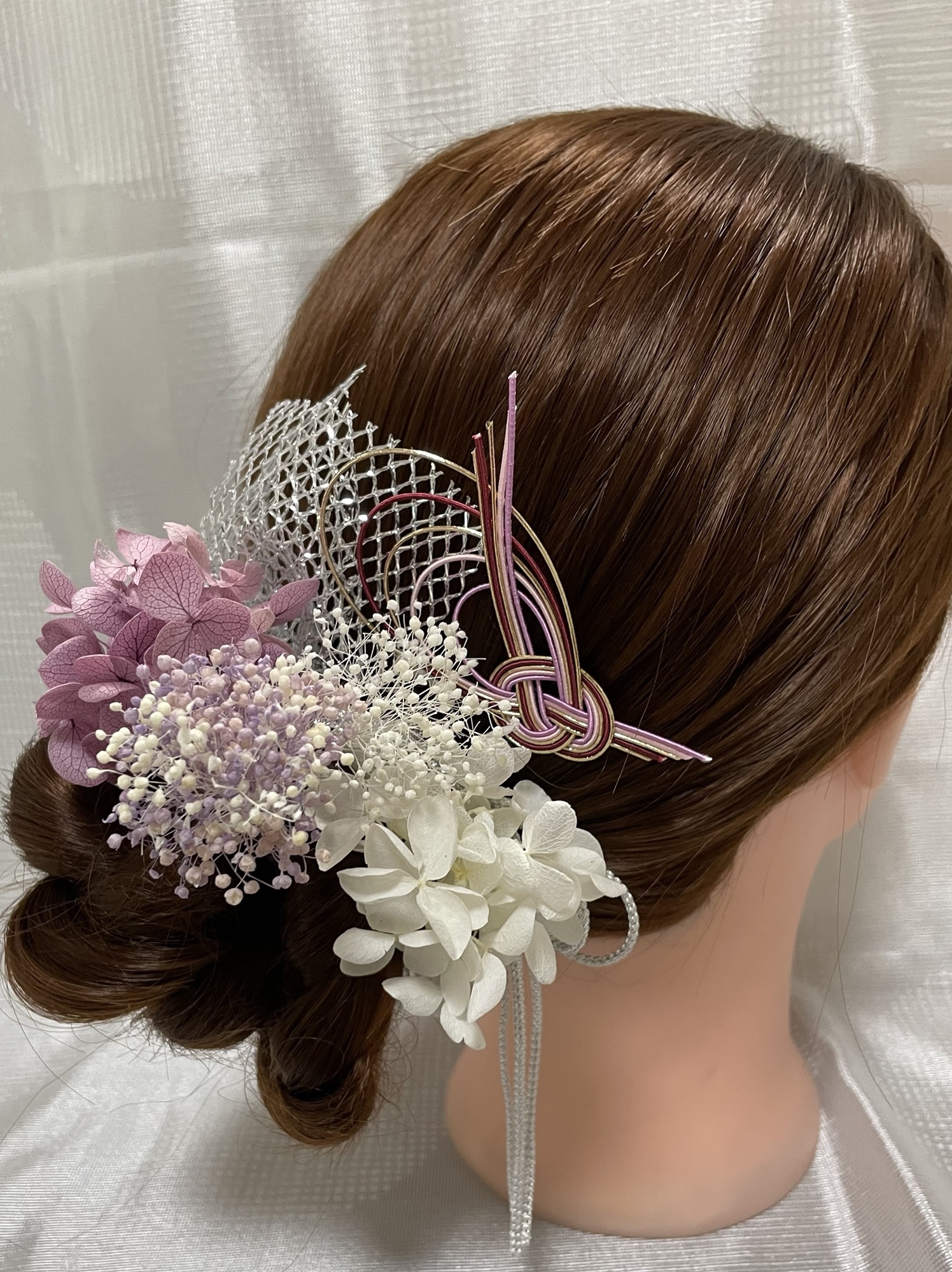 83.成人式 ヘッドドレス 水引髪飾り プリザーブドフラワー - 水引工房 mame | minne 国内最大級のハンドメイド・手作り通販サイト