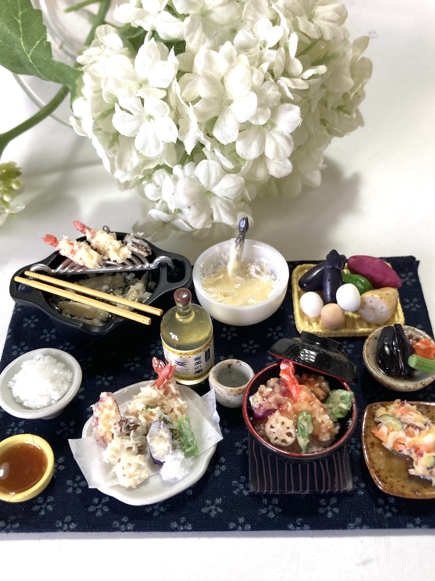 hand madeミニチュア ドールハウス お家で天ぷら作り - TABASA'S cafeGALLERY | minne 国内最大級のハンドメイド・手作り通販サイト