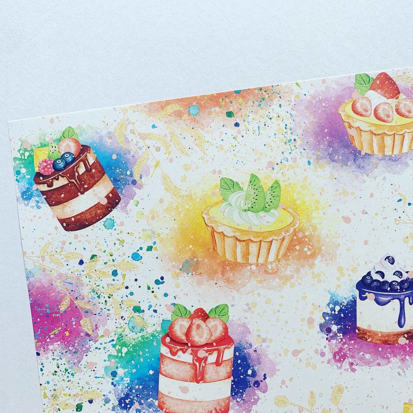 オリジナル デザインペーパー レインボーケーキ 10枚 A4 - Empty memories'S GALLERY | minne 国内最大級のハンドメイド・手作り通販サイト
