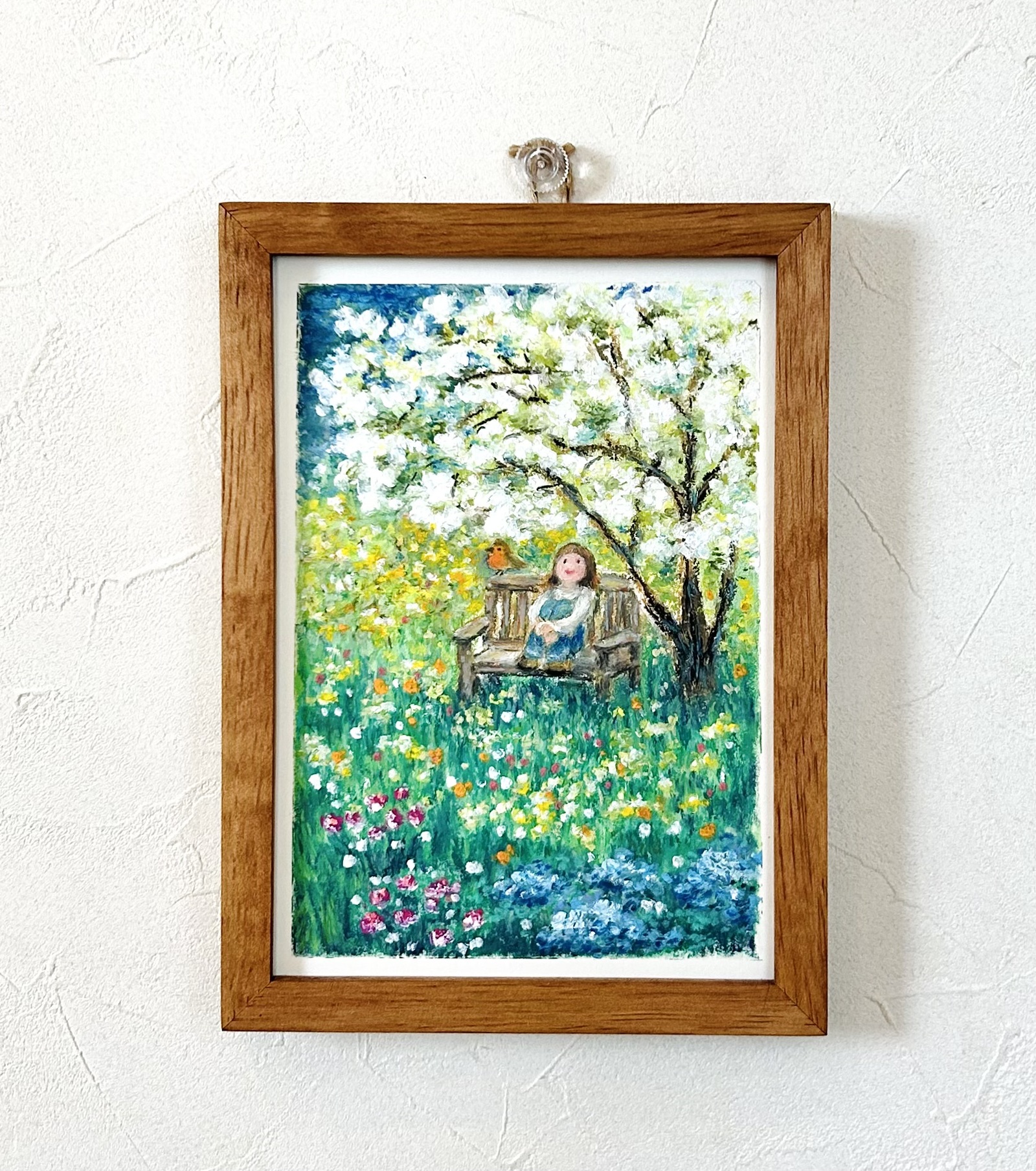 2L判サイズ額入り原画「春が来たら」 - そらいろHoney | minne 国内最大級のハンドメイド・手作り通販サイト