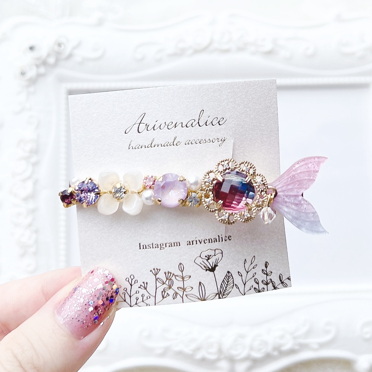 マーメイド ビジュー ロング ヘアクリップ - ARIVENALICE'S GALLERY | minne 国内最大級のハンドメイド・手作り通販サイト