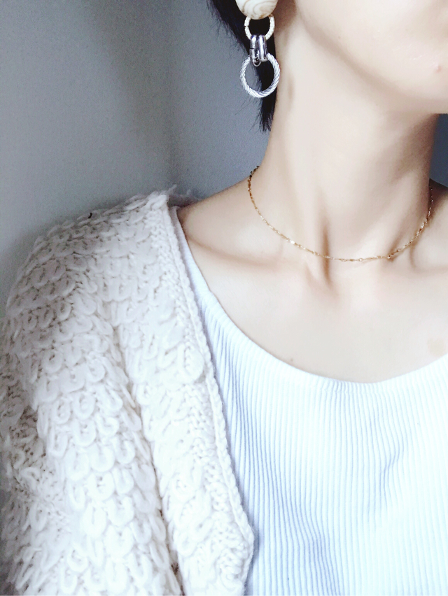 14kgfゴールドバーネックレス チョーカー | ハンドメイドマーケット minne