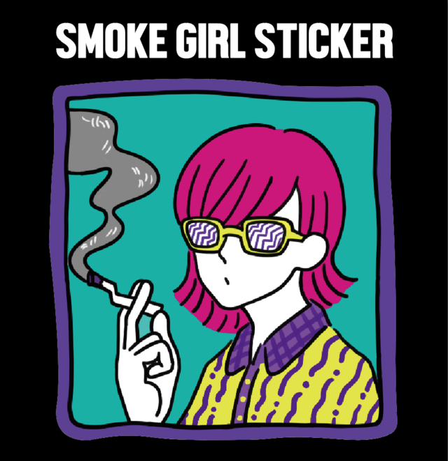 SMOKE GIRL STICKER | ハンドメイドマーケット minne